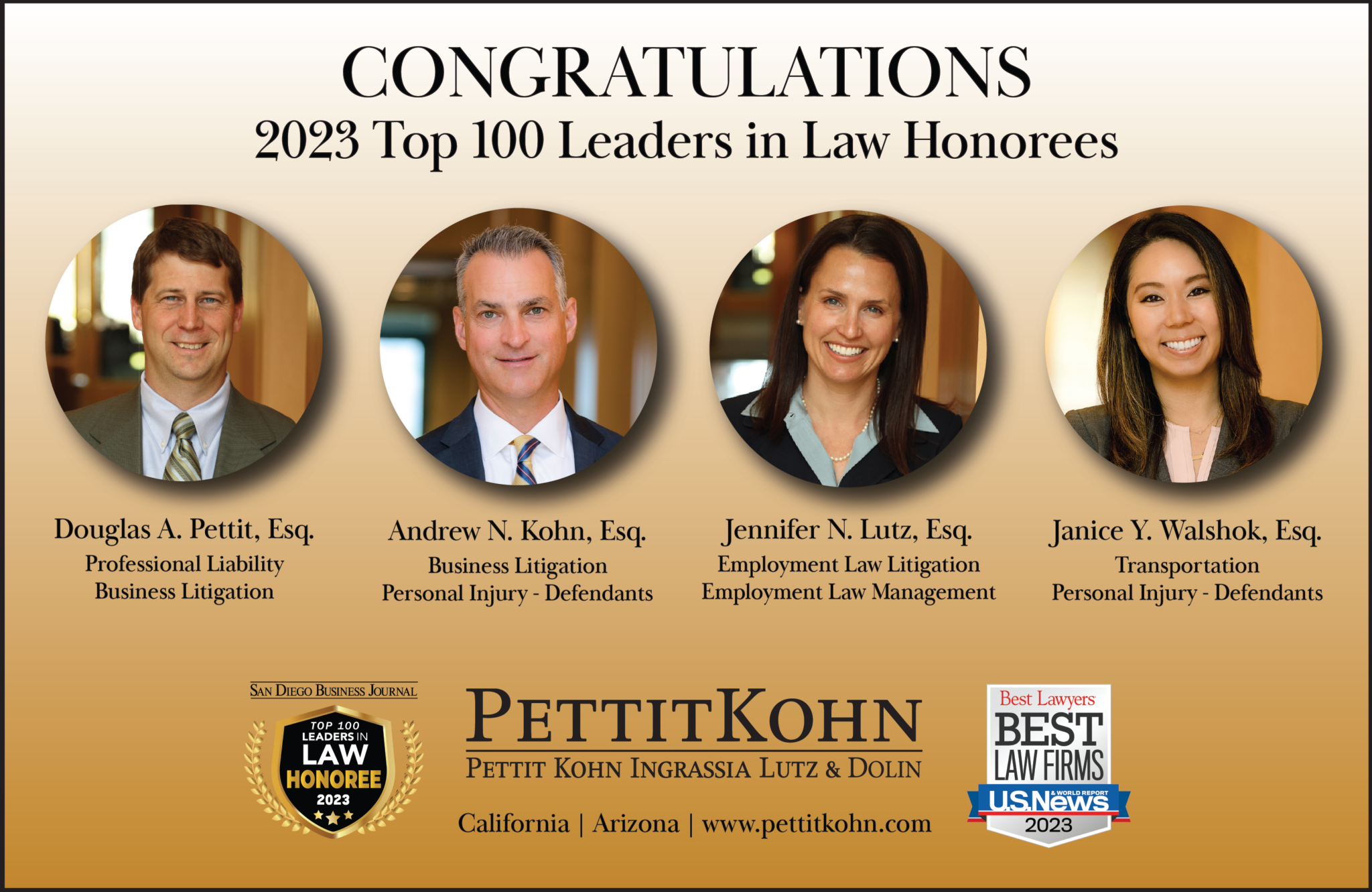 Four Pettit Kohn Shareholders Recognized by San Diego Business Journal ...